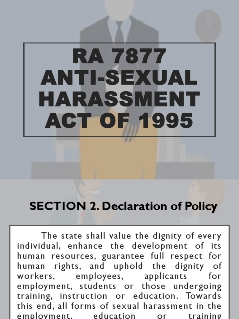 RA 7877 Anti-Sexual Harassment ACT OF 1995 | PDF | Sexual Harassment ...