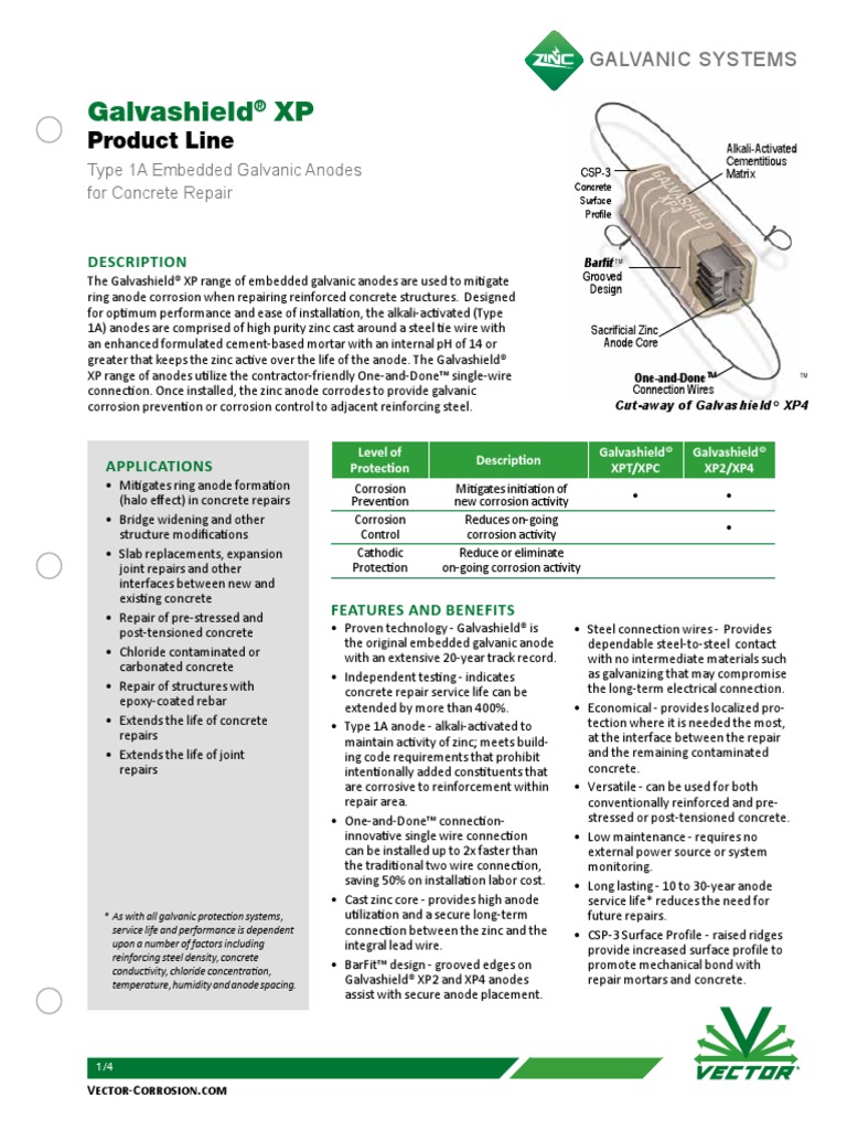 Vector - Galvashield XP DSP 2019 - Form B Rev00 v2.06dm | PDF | Corrosion | Concrete
