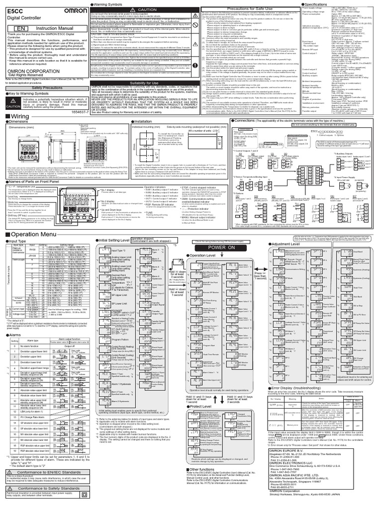 E5cc Instruction Sheet en | PDF | Relay | Switch