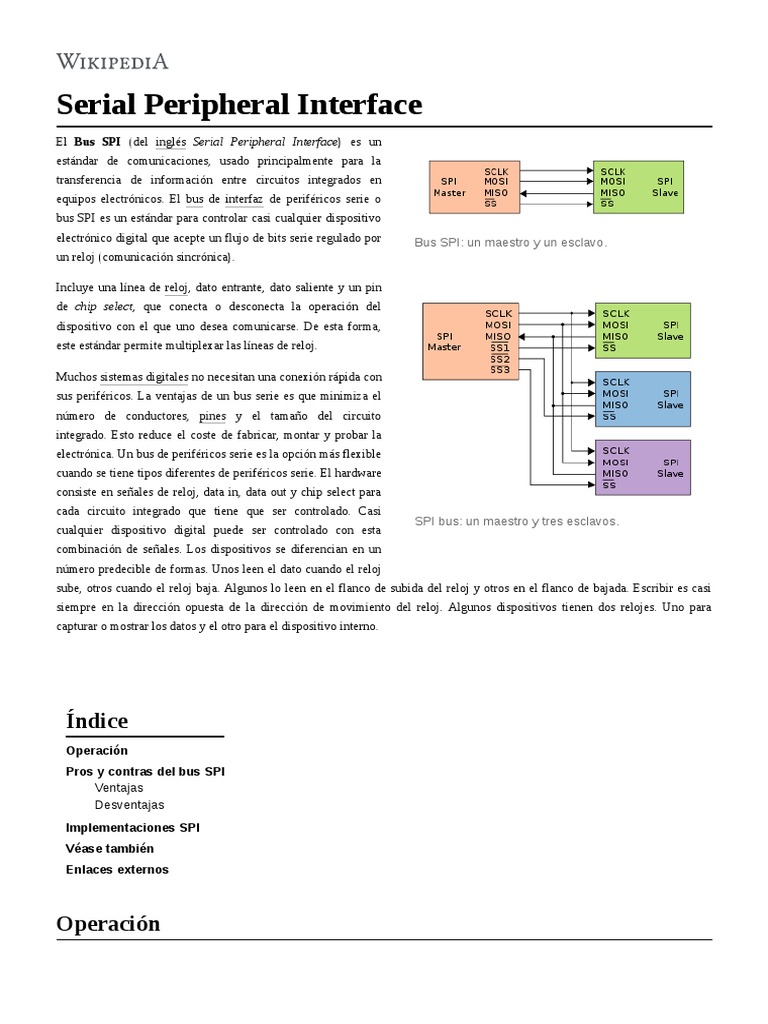 Serial Peripheral Interface | PDF | Electrónica digital | Hardware de ...