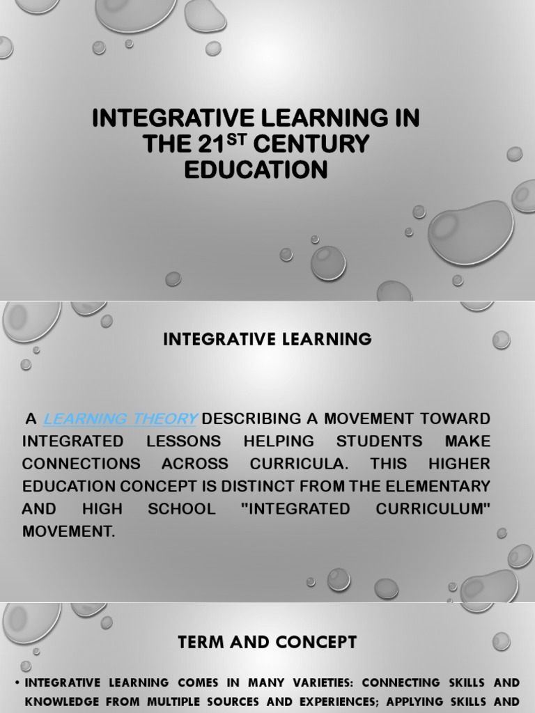 Integrative Learning in The 21st Century Education | PDF | Educational Technology ...