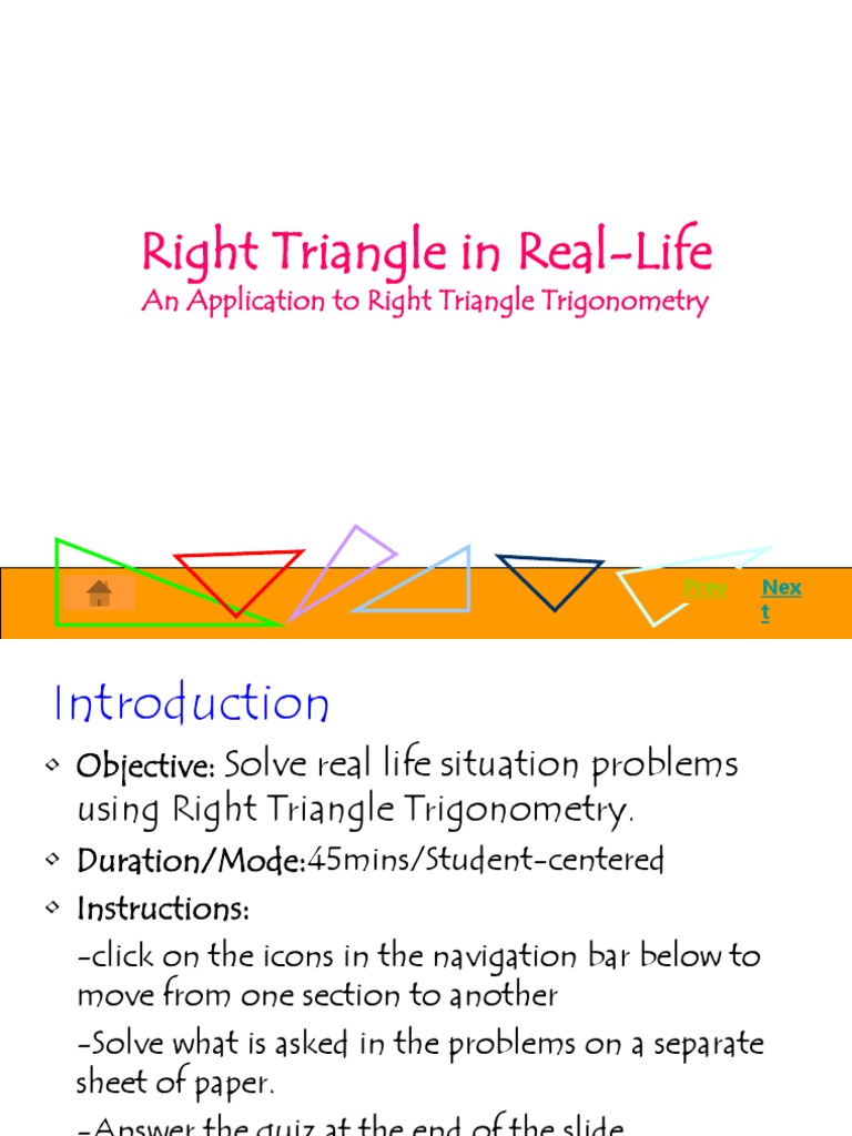 Right Triangle in Real-Life | PDF | Triangle | Teaching Mathematics