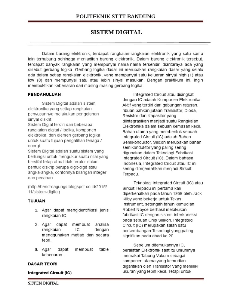 Laporan IC STTT | PDF | Komputer