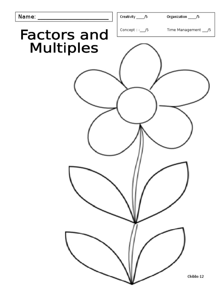 Factors and Multiples Flower | PDF