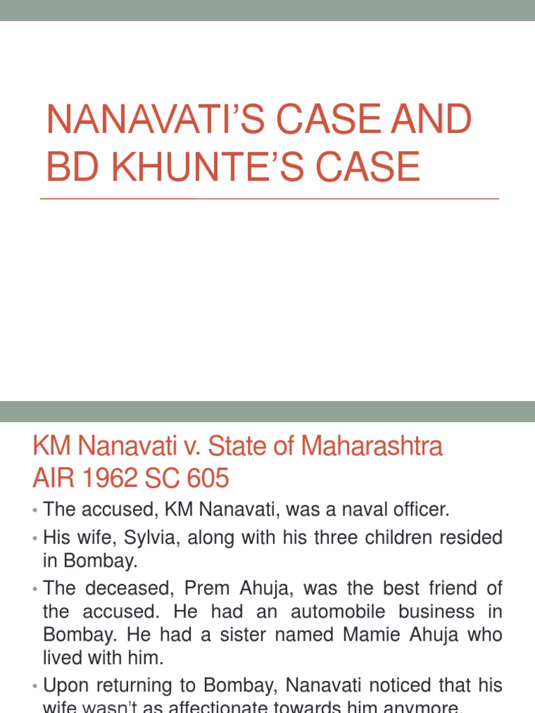 Nanavati's Case and BD Khunte's Case | PDF | Government | Crime & Violence