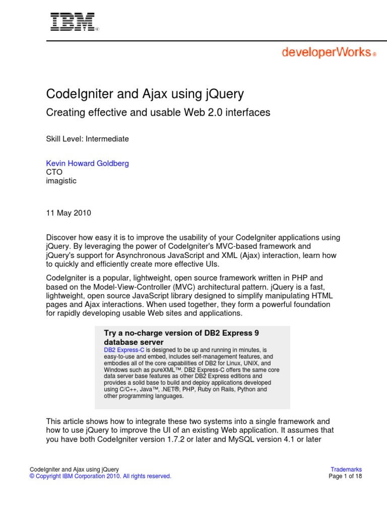 Wa Aj Codeigniter PDF | PDF | Ajax (Programming) | J Query