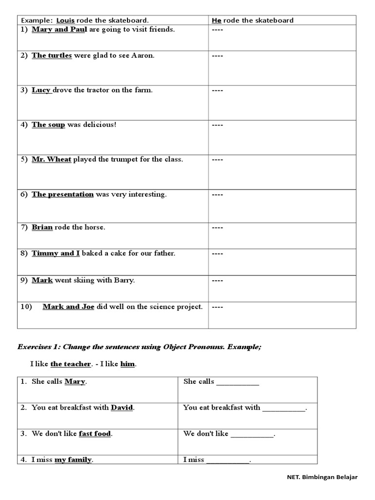 Exercise Kelas 7 | PDF | Syntax | Linguistic Morphology