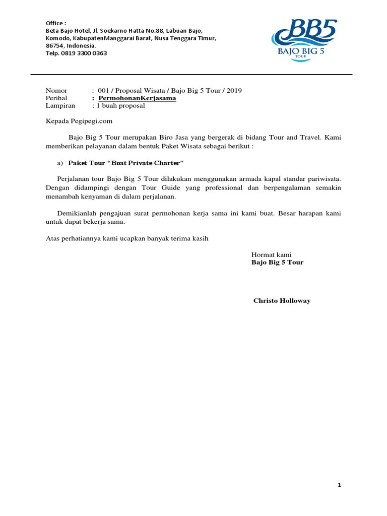 Proposal Tour and Travel | PDF