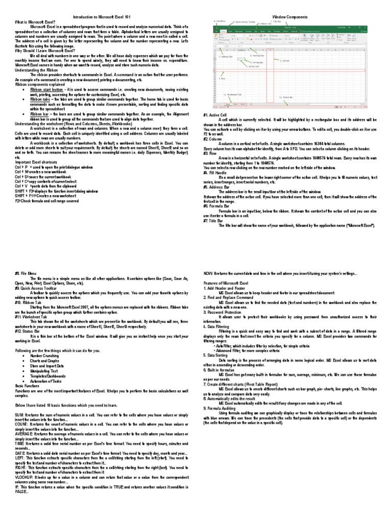Excel Basics for Beginners | PDF | Spreadsheet | Microsoft Excel
