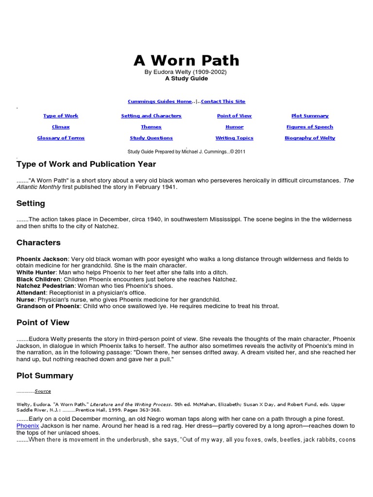 A Worn Path: Type of Work and Publication Year | PDF | Narration ...