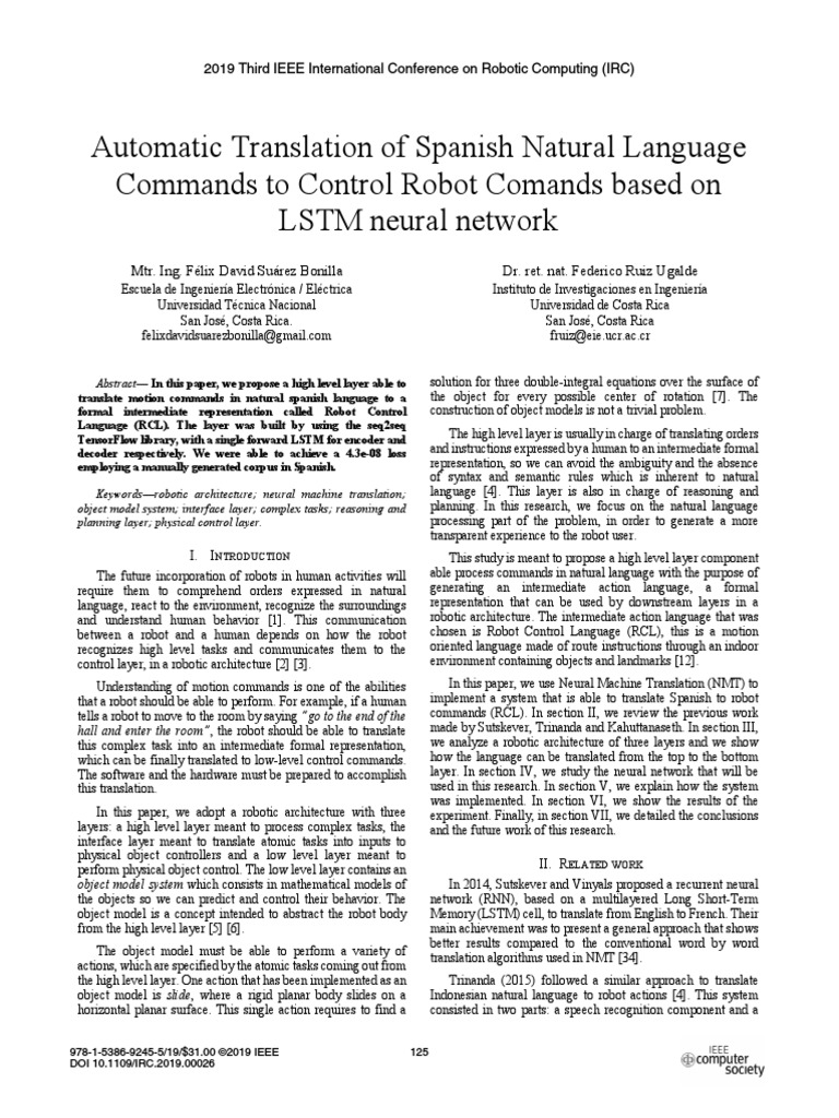 Automatic Translation of Spanish Natural Language Commands To Control Robot Comands Based On ...