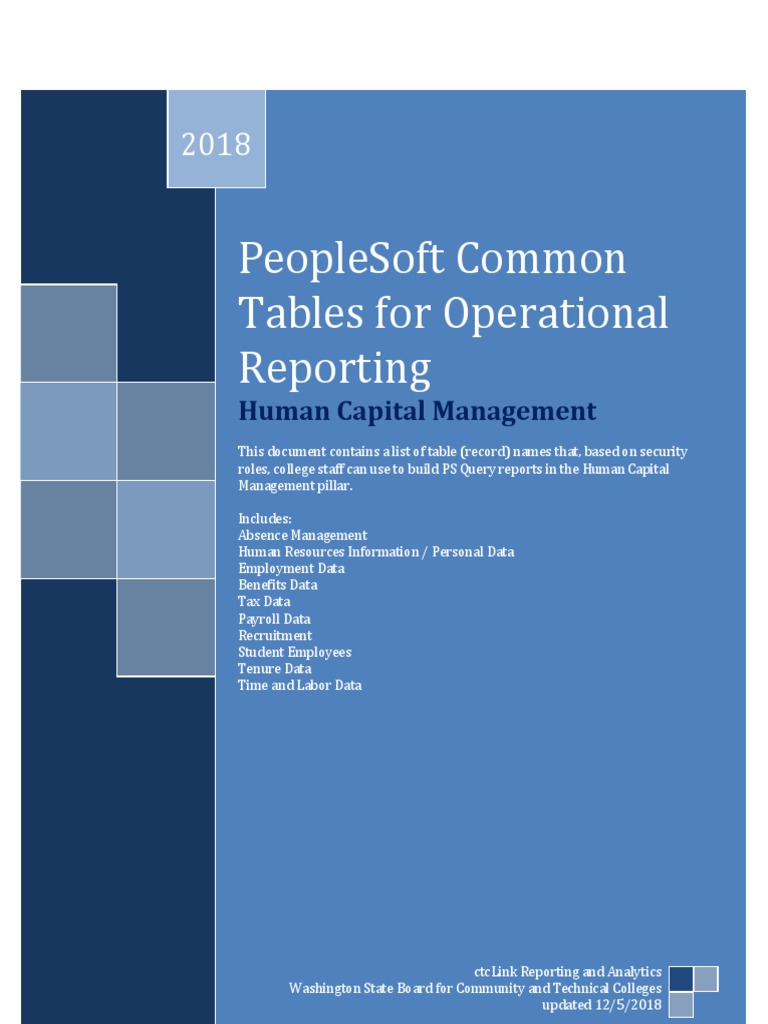PeopleSoft HCM Common Tables Overview | PDF | Payroll | Employment