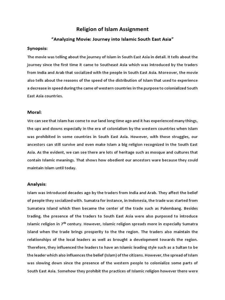 Religion of Islam Assignment | PDF | Southeast Asia | Asia