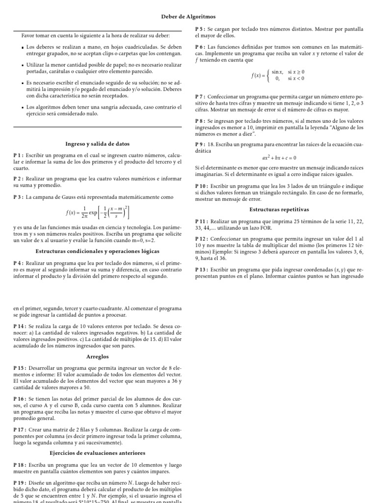 Deber Programacion V2 | PDF | Estructura de datos de matriz | Conceptos matemáticos