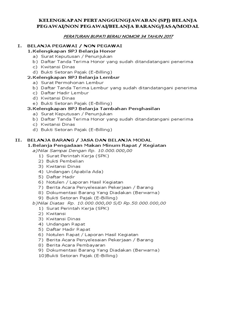Kelengkapan SPJ | PDF