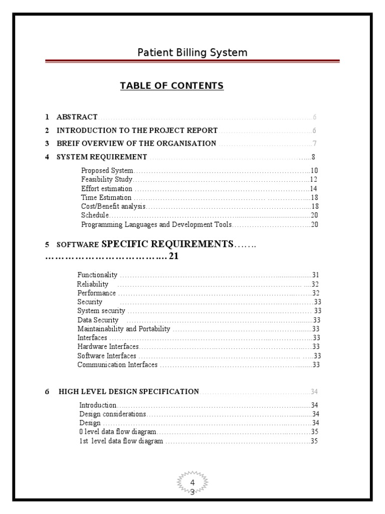 Patient Billing System Overview and Design | PDF | Feasibility Study ...