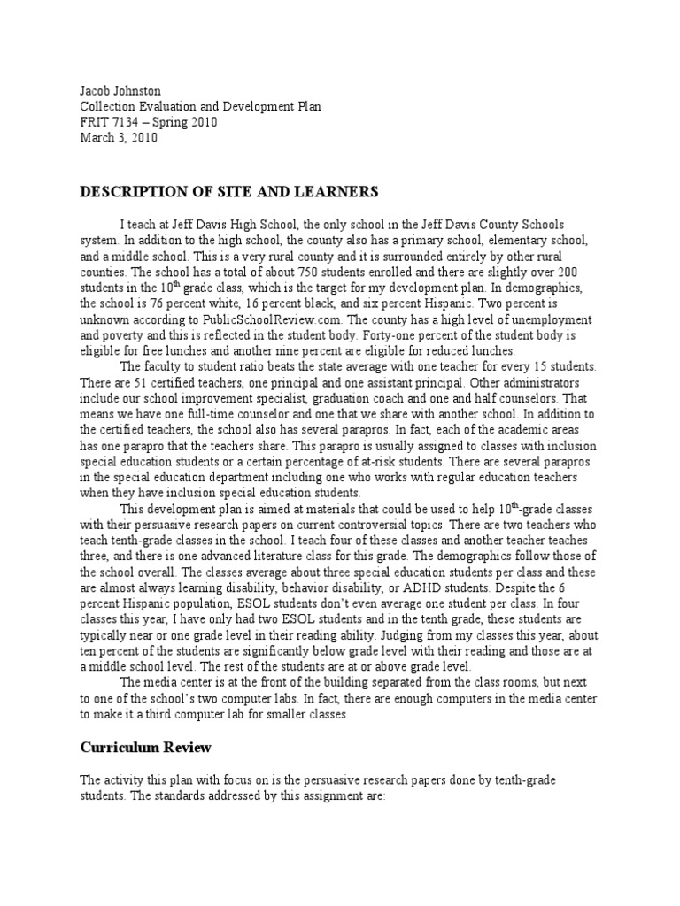 10th Grade Persuasive Writing Plan | PDF | Essays | Narrative