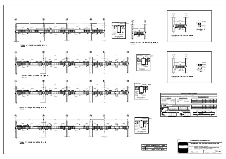 A B C D D D E: Detalle de Viga Chata | PDF