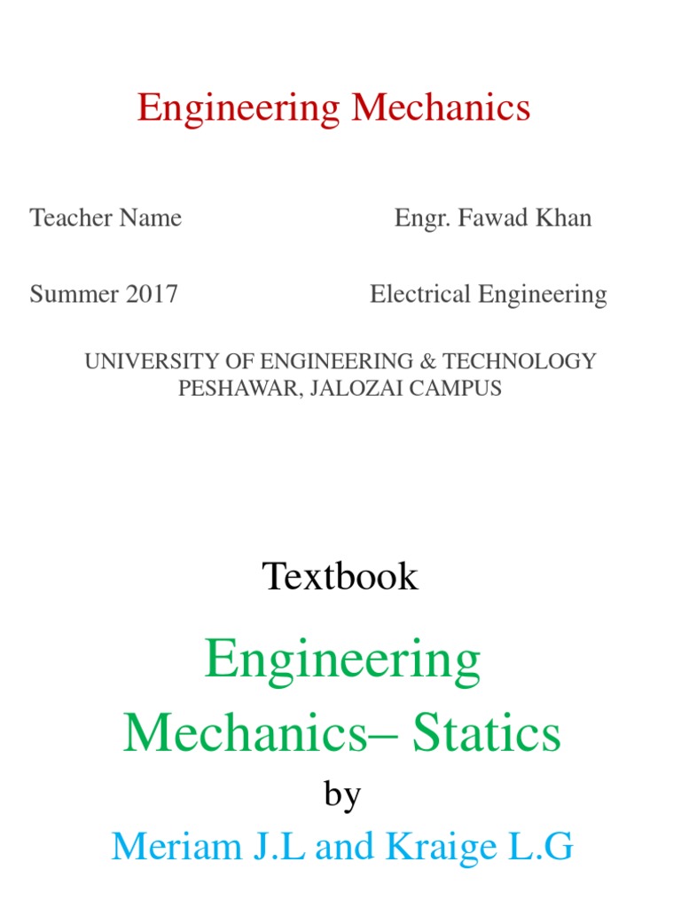 Introduciton To Engineering Statics Mechanics. | PDF | Force | Newton's ...