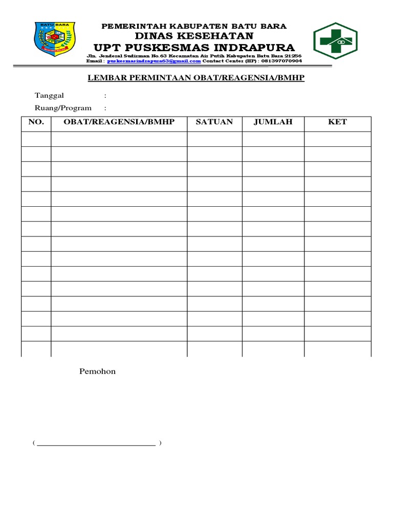 Form Permintaan Obat | PDF