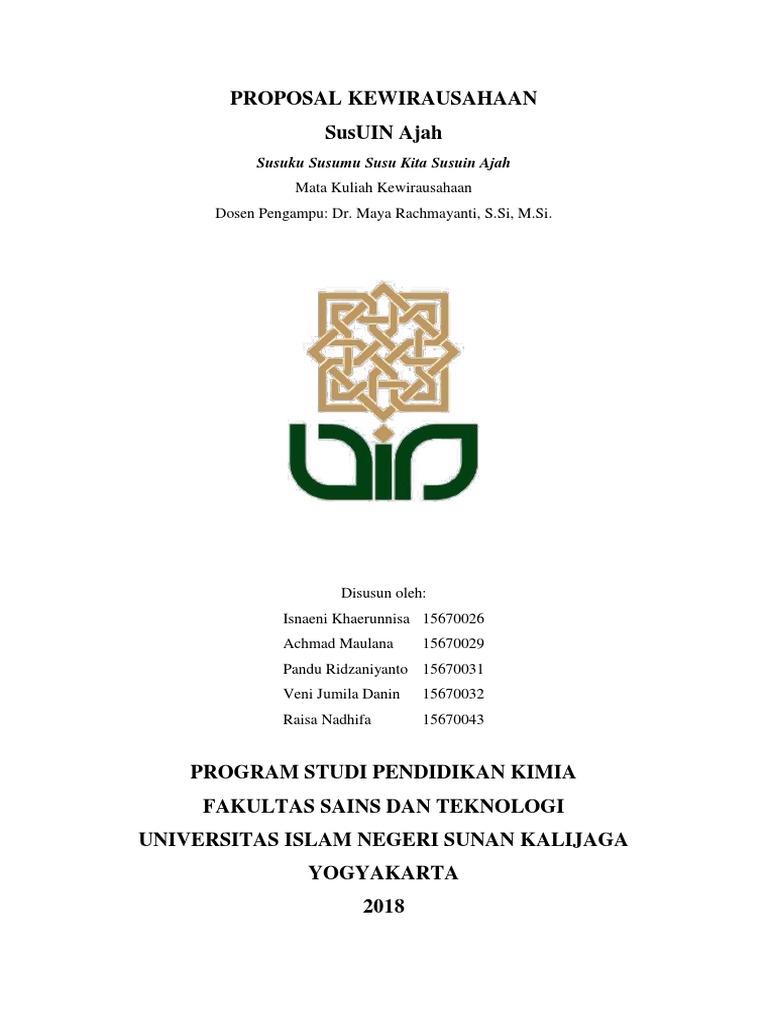 PROPOSAL KEWIRAUSAHAAN Produk Makanan | PDF