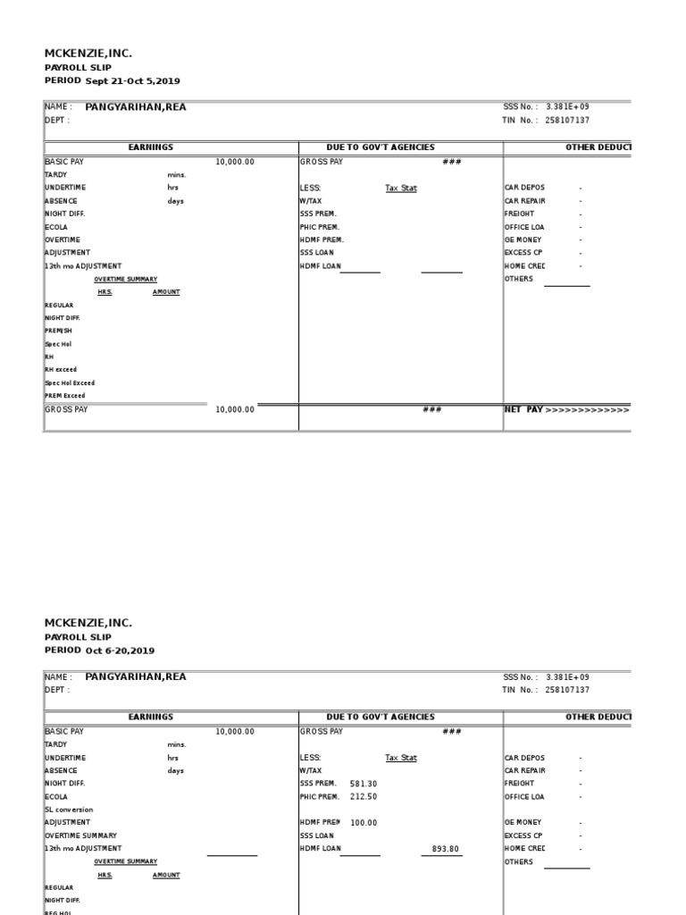 Sample Payslip | Download Free PDF | Government Finances | Economy Of ...
