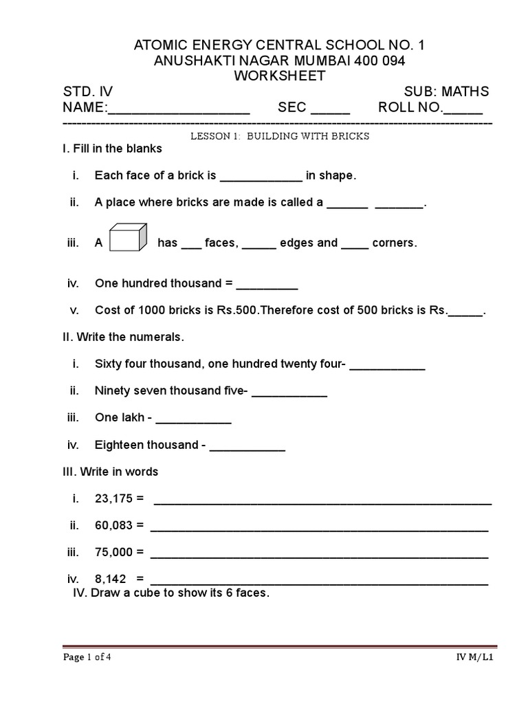 Building With Bricks | Download Free PDF | Teaching Mathematics | Nature