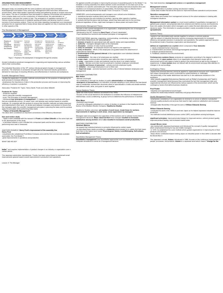 Lesson 2 Organization And Management Pdf Bureaucracy Leadership