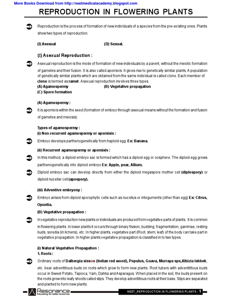 1.reproduction in Plant PDF | Download Free PDF | Grafting | Seed