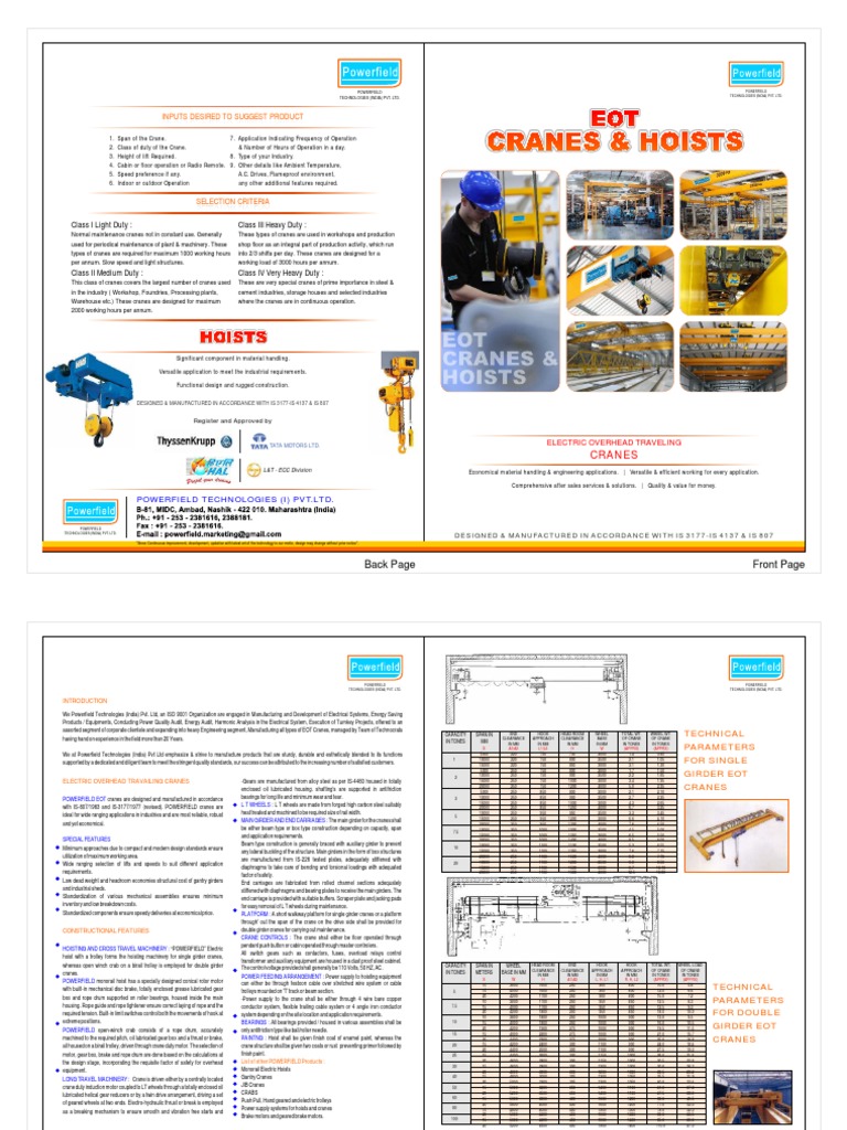 Inputs Desired To Suggest Product: Class I Light Duty: Class III Heavy ...