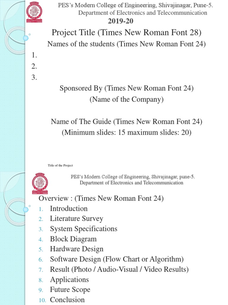 Project PPT Template 2019-20 | PDF | Computer Engineering | Digital ...