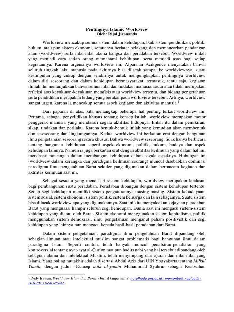 Pentingnya Islamic Worldview | PDF