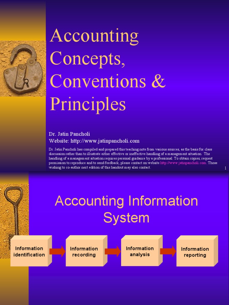 Accounting Concepts, Conventions & Principles: Dr. Jatin Pancholi | PDF ...