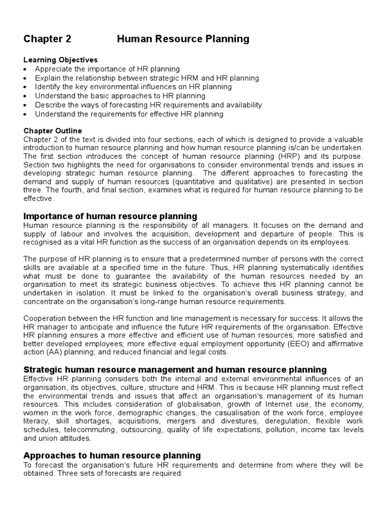 Human Resource Planning | PDF | Human Resources | Forecasting