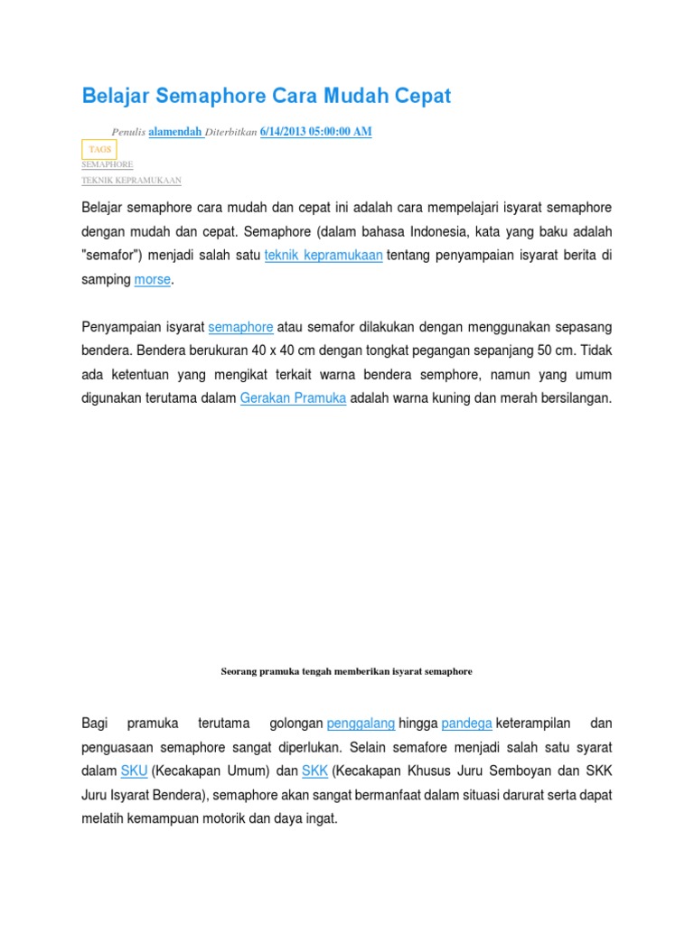 Belajar Semaphore Cara Mudah Cepat | PDF
