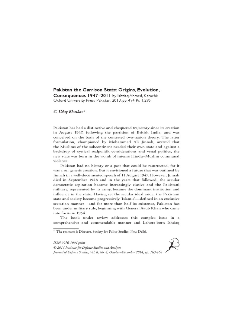 Garrison State Review | PDF | Muhammad Ali Jinnah | Pakistan