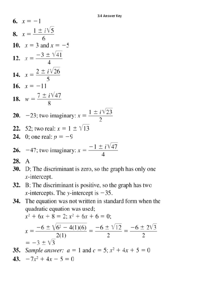 3.4 Answer Key for Review Questions | PDF