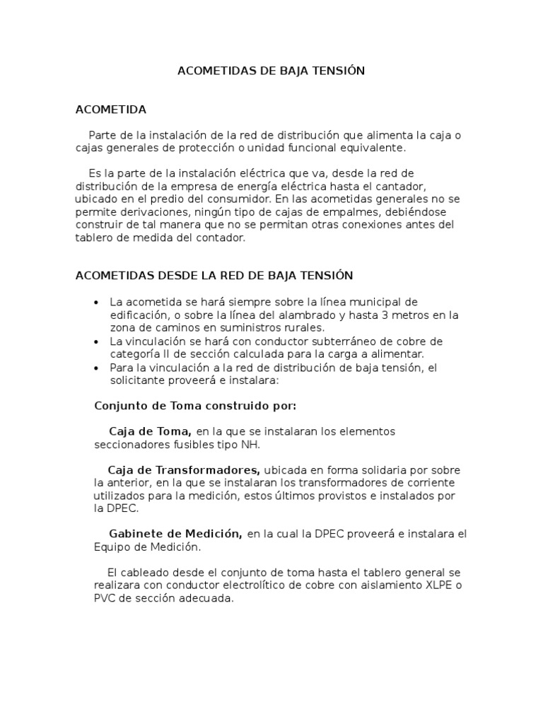 Acometida en B.T.1. (Normas y Simbolos) | PDF | Calidad (comercial ...