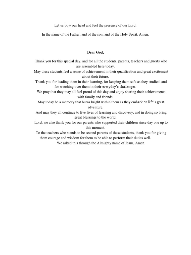 Prayer For Moving Up | PDF