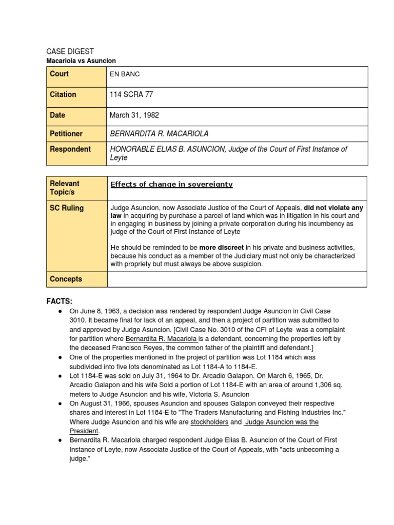 Macariola Vs Asuncion | PDF | Lawsuit | Judge