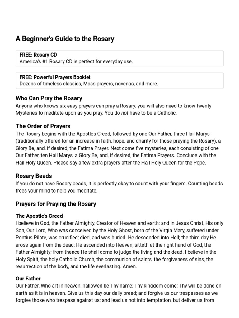 Beginner's Guide to Praying the Rosary | PDF | Rosary | Lord's Prayer