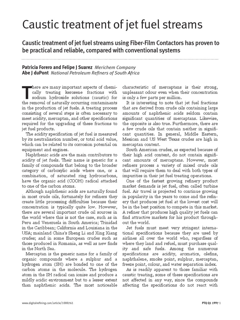 Caustic Treatment of Jet Fuels | PDF | Jet Fuel | Petroleum