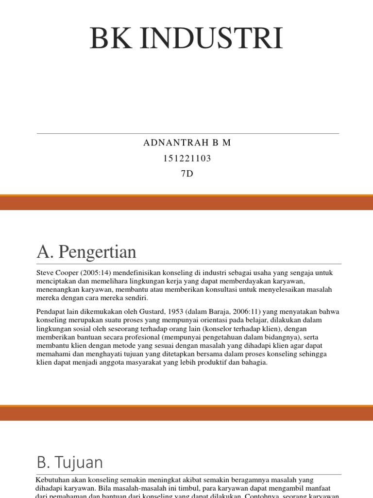 Pengertian dan Tujuan BK Industri | PDF | Karier & Perkembangan | Bisnis