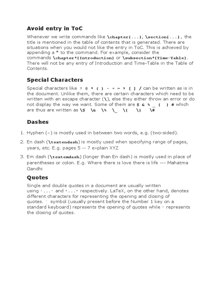 A Guide to Special Characters, Quotes, and Section Markers in LaTeX ...