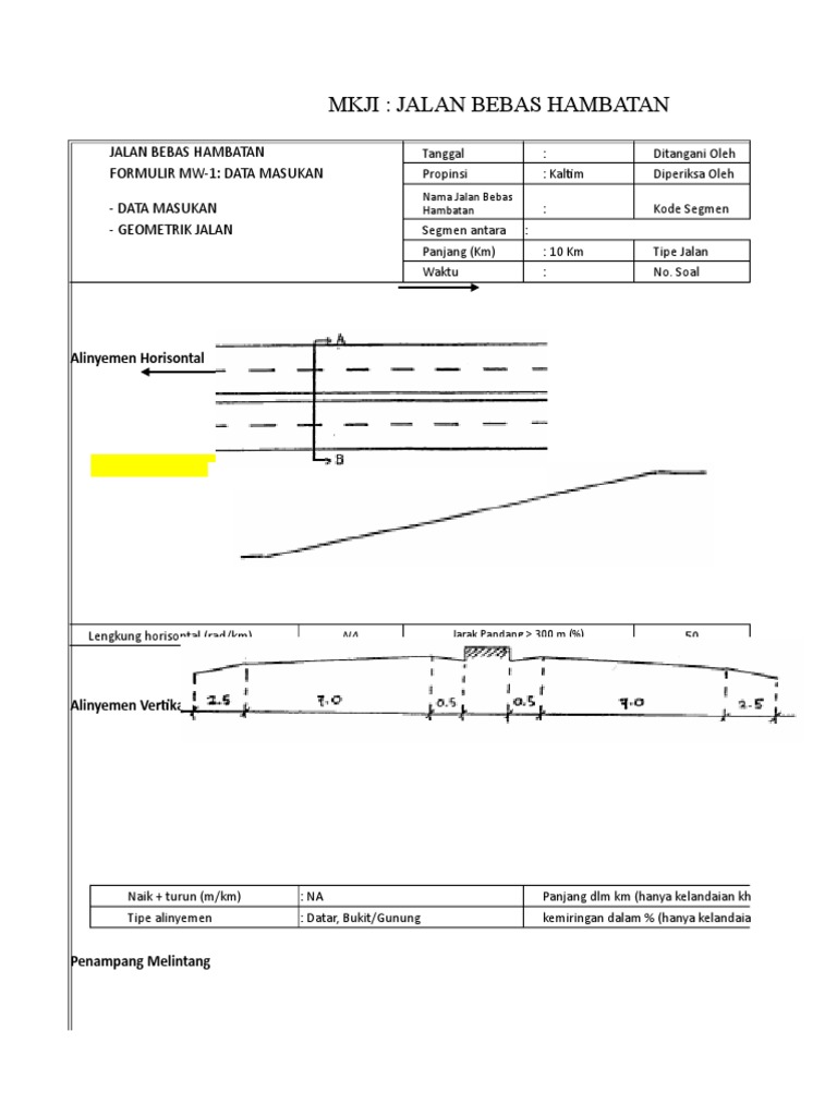 Formulir MW - JALAN BEBAS HAMBATAN | PDF