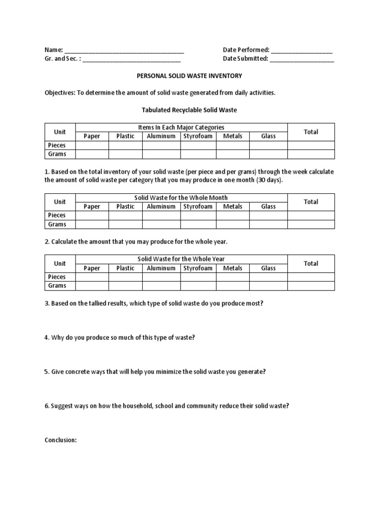 Activity Waste Management | PDF