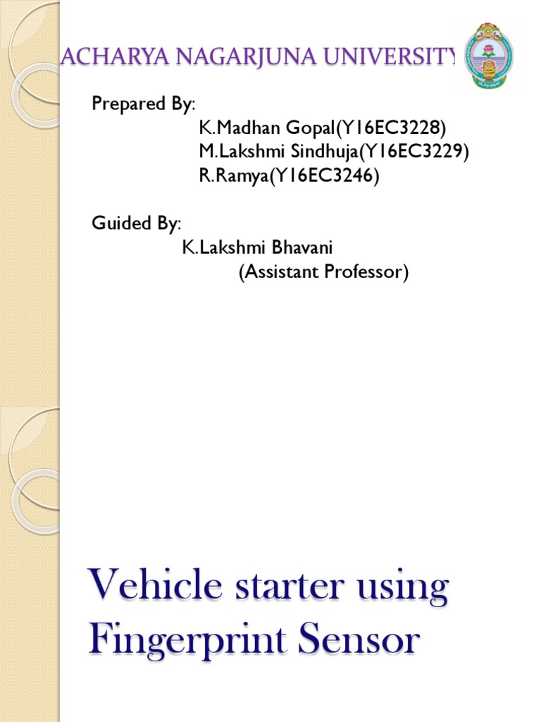 Fingerprint Vehicle Starter Guide | PDF | Business | Technology & Engineering