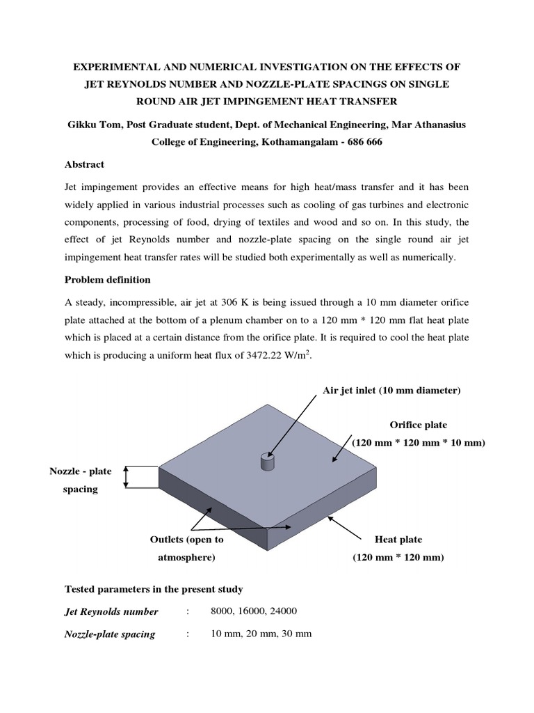 Jet Reynolds Number Nozzle-Plate Spacing | Download Free PDF | Jet ...