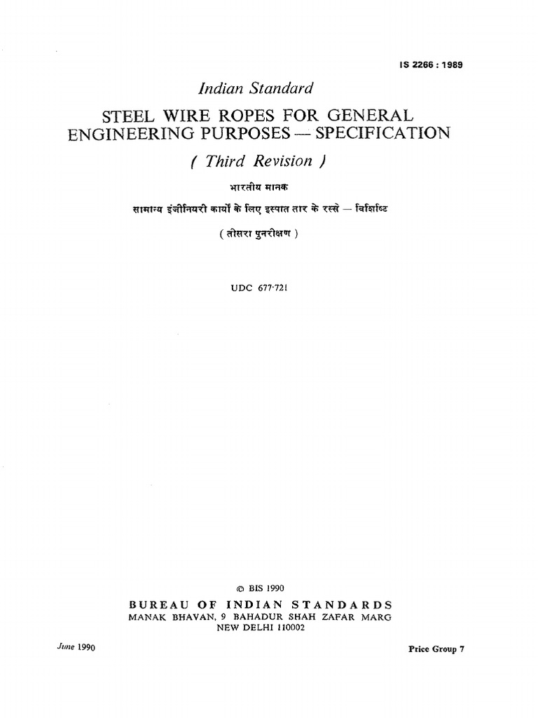 Wire Rope Specifications | PDF | Rope | Manufactured Goods