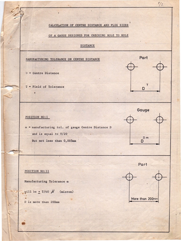 Center Distance Gauge Calculation | PDF | Nature